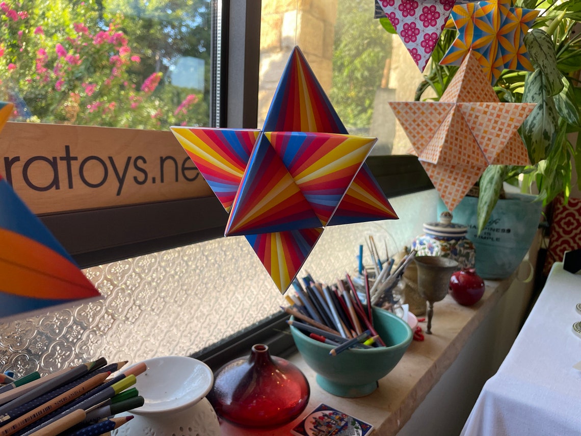 Merkaba Paper Craft Merkavah Rainbow DIY Template-printable 3D - Etsy