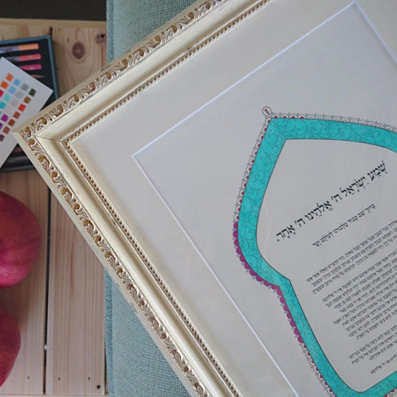 Sh'ma Yisrael Prayer Wall Art-coloring Page-jewish Art Craft-the Shema ...