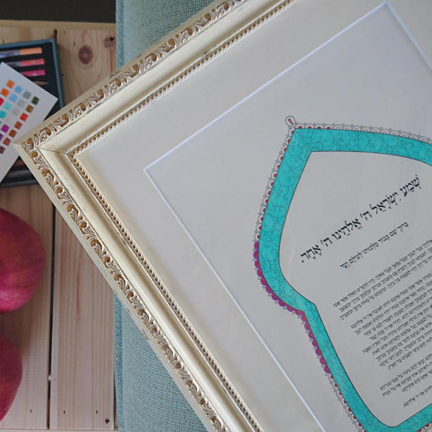 Sh'ma Yisrael Prayer Wall Art-coloring Page-jewish Art Craft-the Shema ...