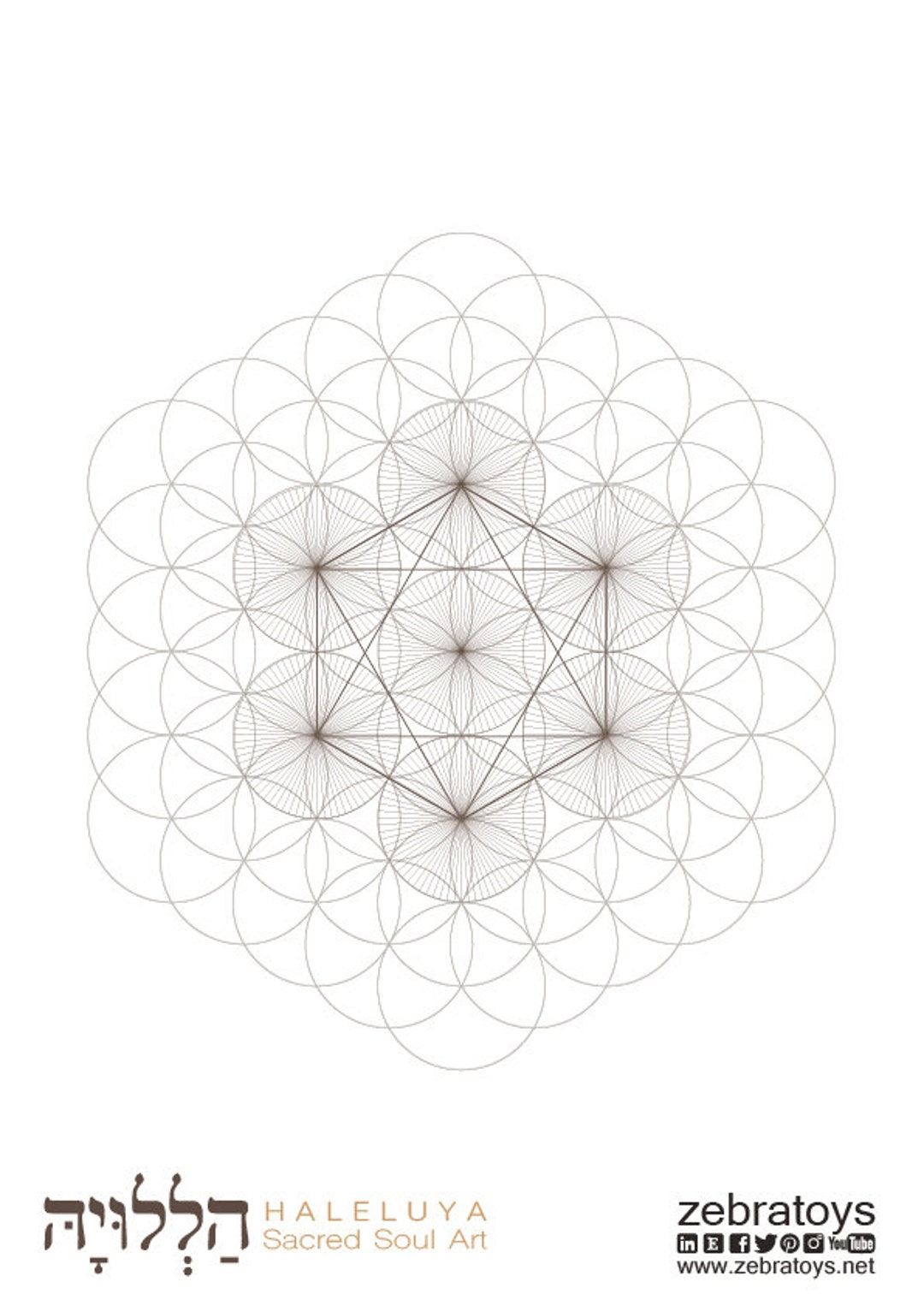 Flower of Life Hexagon Coloring Print-sacred Geometry Symbols-mandala ...
