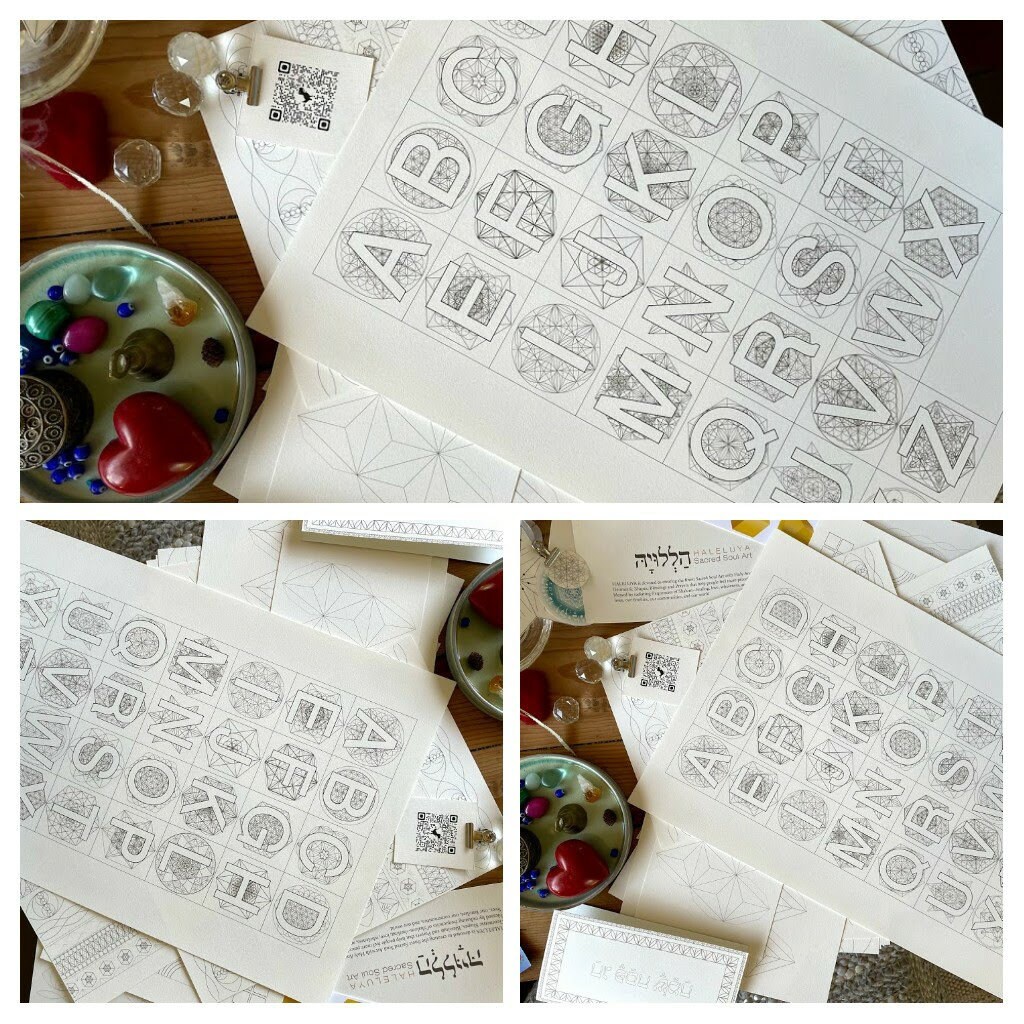 English Alphabet-abc-sacred Geometry Elements-coloring-back to School ...