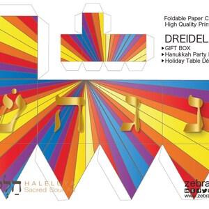 Hanukkah Dreidel Paper Craft Gift Box Template-3d Model-holiday Table ...