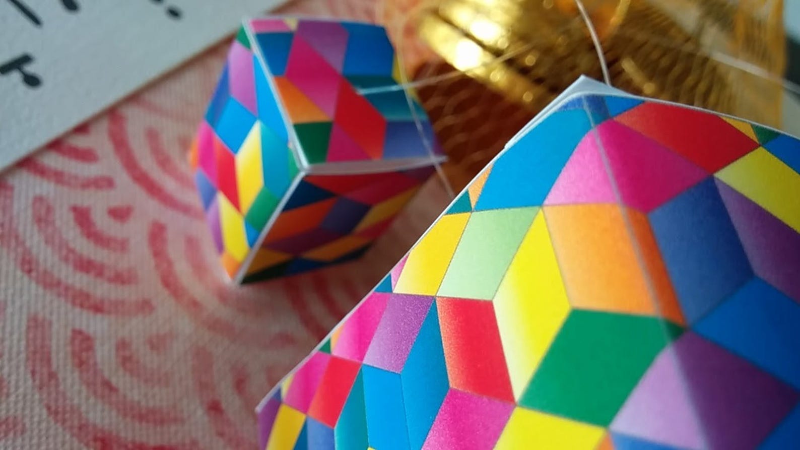 Paper Craft Dreidel Hanukkah Decorations-cubes Seamless Geometric ...