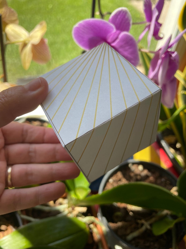 Hexahedron 3D Cube Papercraft Template Pdf-gold Platonic Solids ...