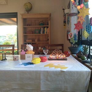 3D Paper Craft Yellow Star of David-hanukkah Decorations-rainbow ...