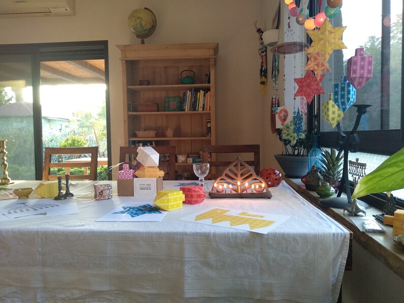 3D Paper Craft Yellow Star of David-hanukkah Decorations-rainbow ...