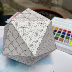 Icosahedron 3D Papercraft Template-home Décor Ideas-platonic Solids ...