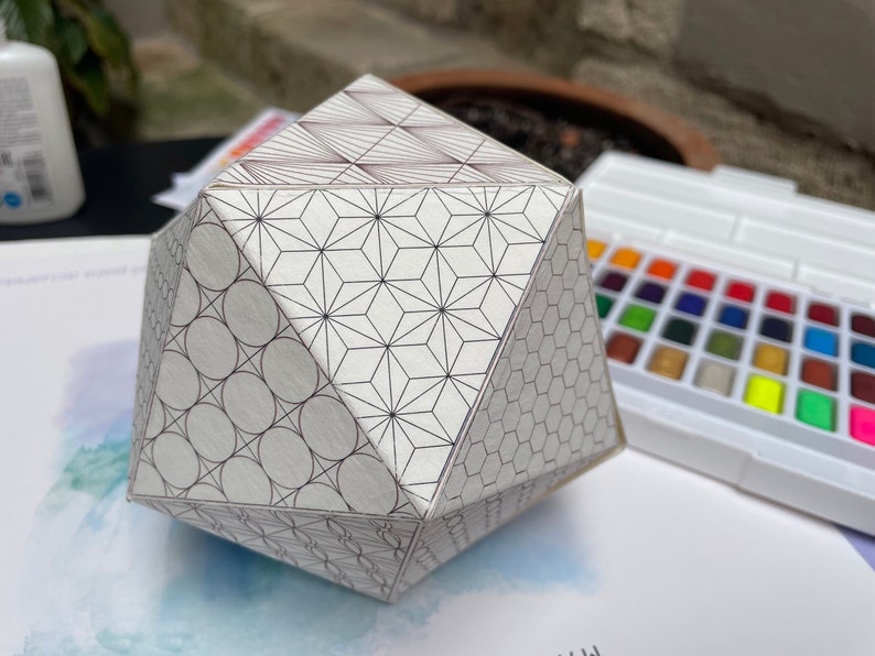 Icosahedron 3D Papercraft Template-home Décor Ideas-platonic Solids ...
