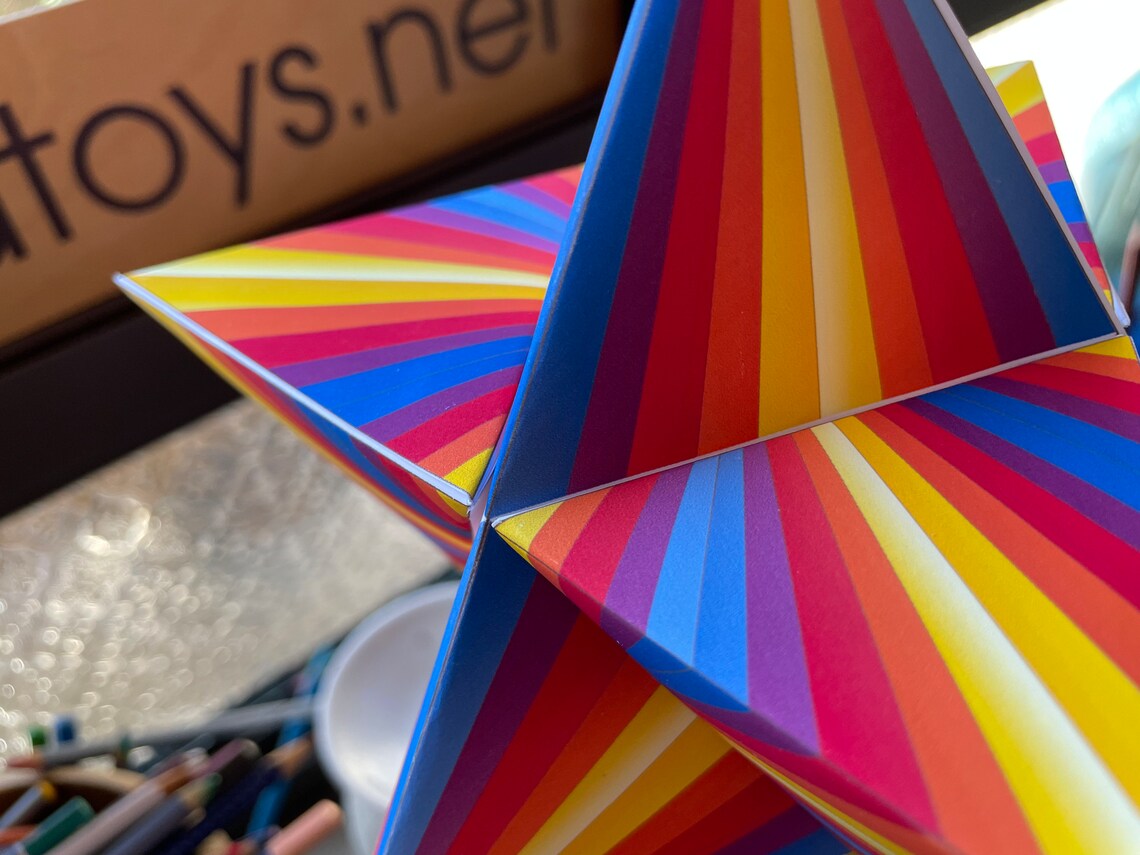 Merkaba Paper Craft Merkavah Rainbow DIY Template-printable 3D Star ...