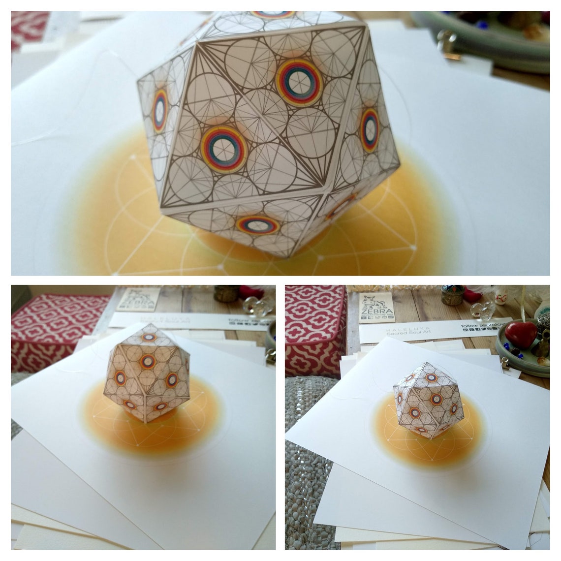 Icosahedron 3D Papercraft Template Pdf-platonic Solids-printable Model ...