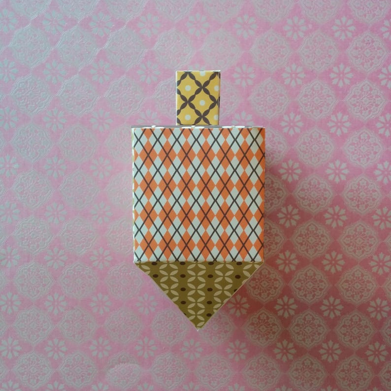 2 Vintage Party Dreidels DIY Paper Crafts Decorations - Etsy Israel