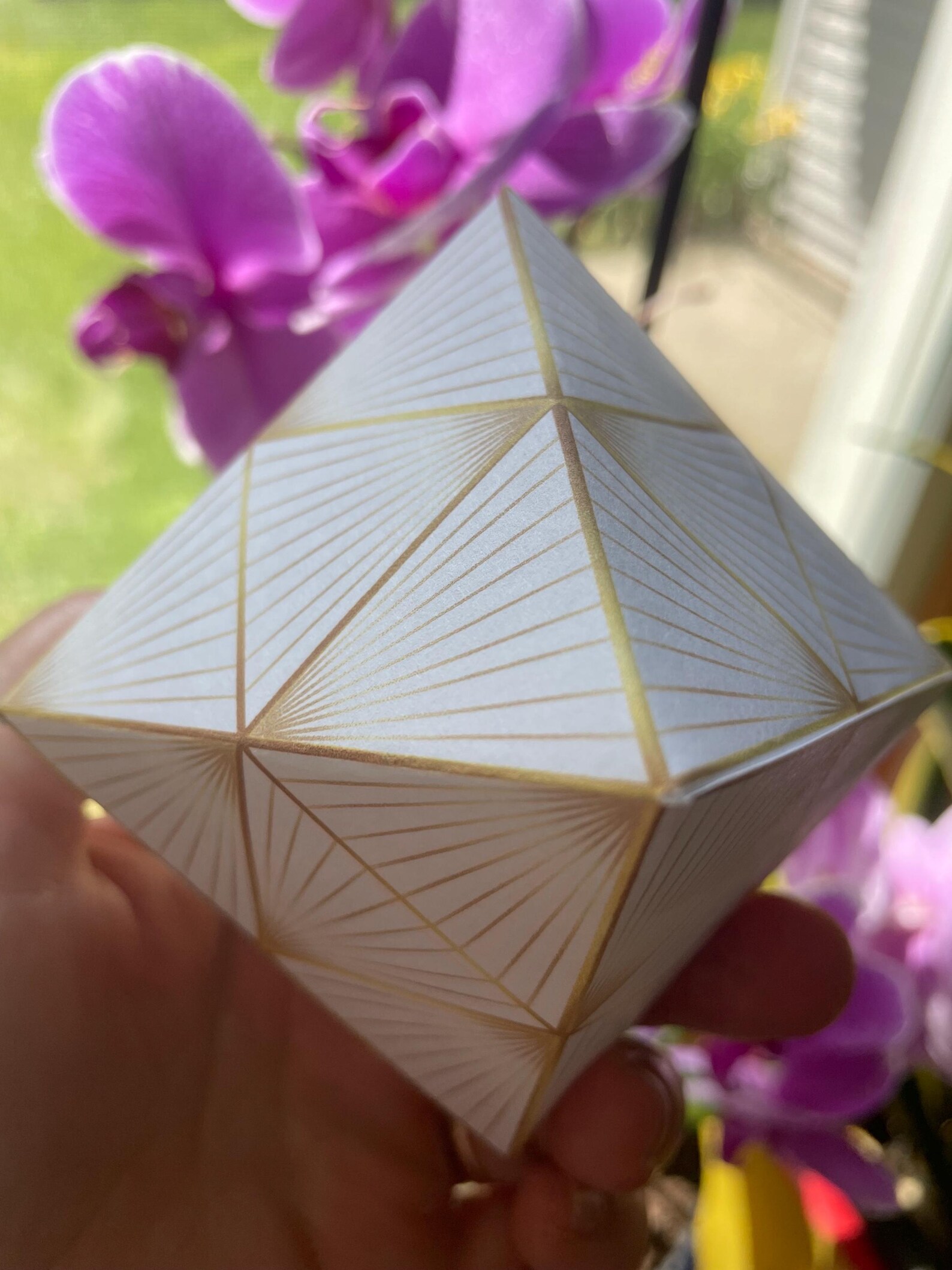 Gold Octahedron 3D Model Paper Craft Template-diy Home Décor Ideas ...