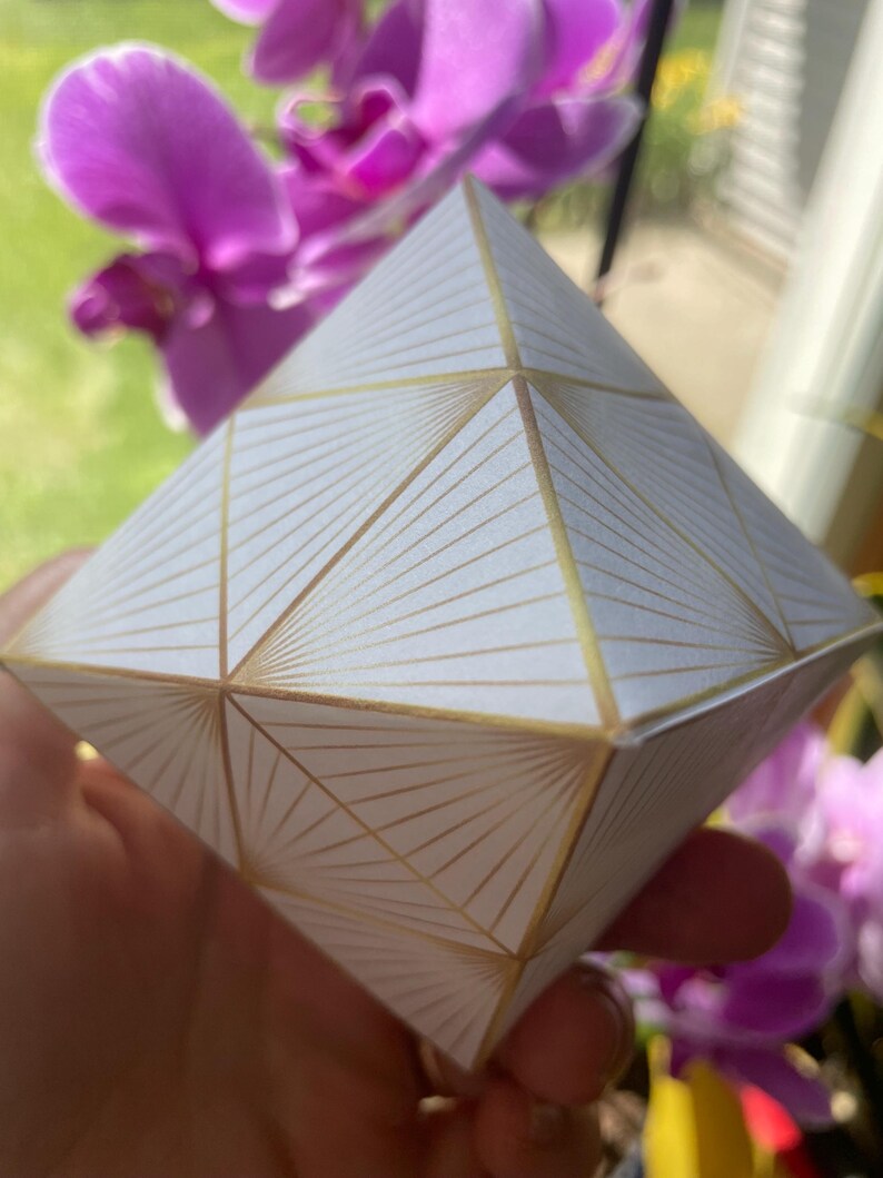 Gold Octahedron 3D Model Paper Craft Template-diy Home Décor Ideas ...
