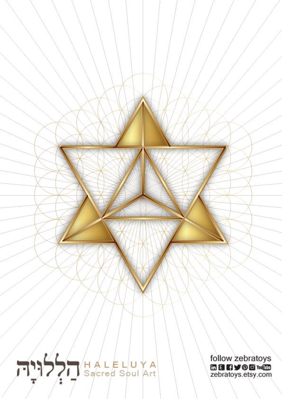 Merkaba Sacred Geometry Art-merkabah-merkavah-kabbalah Wall Décor ...