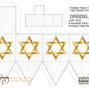Blank Paper Craft Dreidel Hanukkah Gift Box Template-3d Model-holiday ...