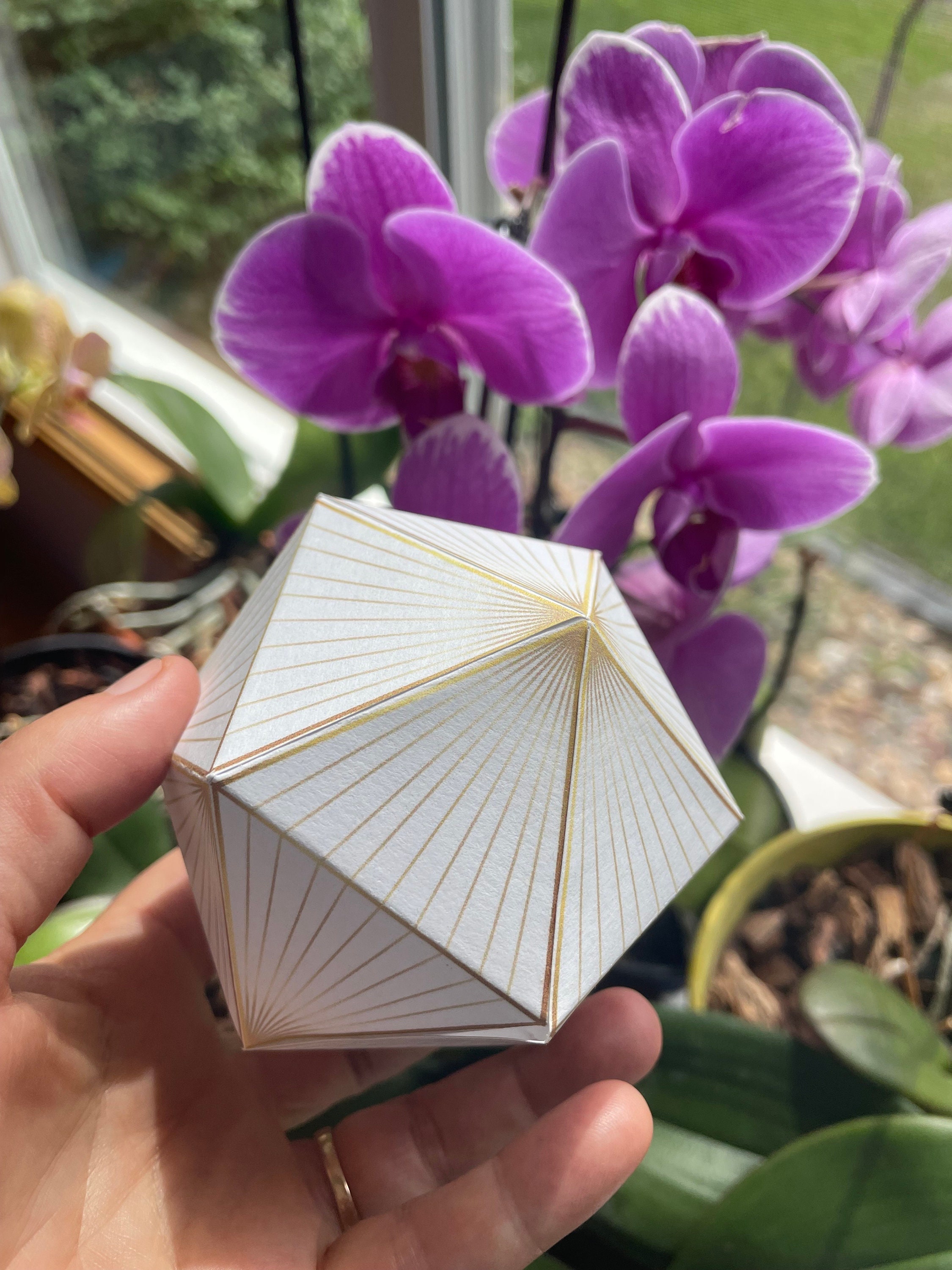 Icosahedron 3D Papercraft Gold Model Template-home Décor Ideas-platonic ...