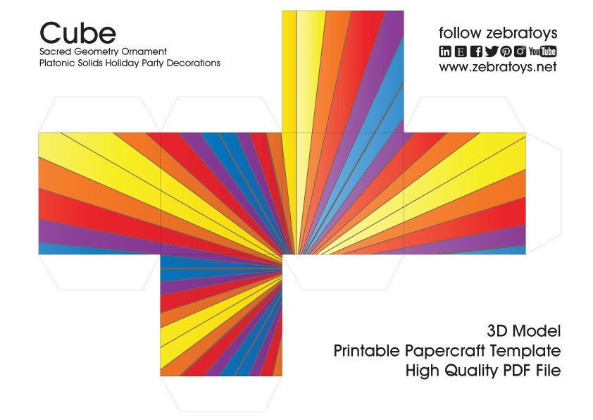 Paper Cube-diy Papercraft Template Pdf-platonic - Etsy