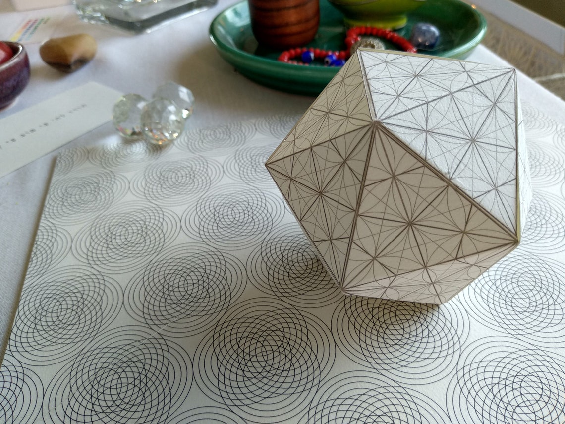Icosahedron 3D Papercraft Template Pdf-platonic Solids-printable Model ...