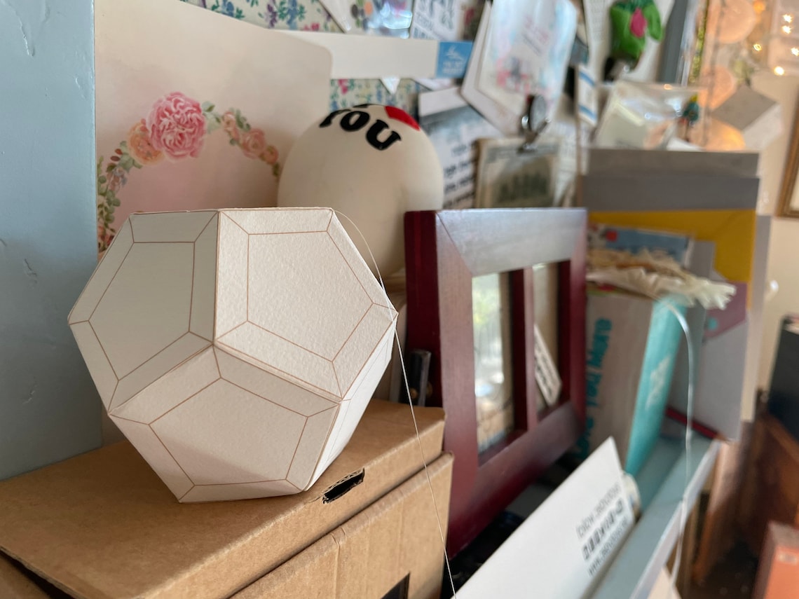 Dodecahedron 3D Papercraft Template Pdf-platonic Solids-blank Gold ...