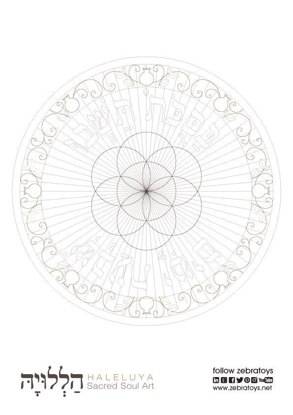 Sukkah Decoration to Color-print-sukkot Biblical Prayer-jewish Holiday ...