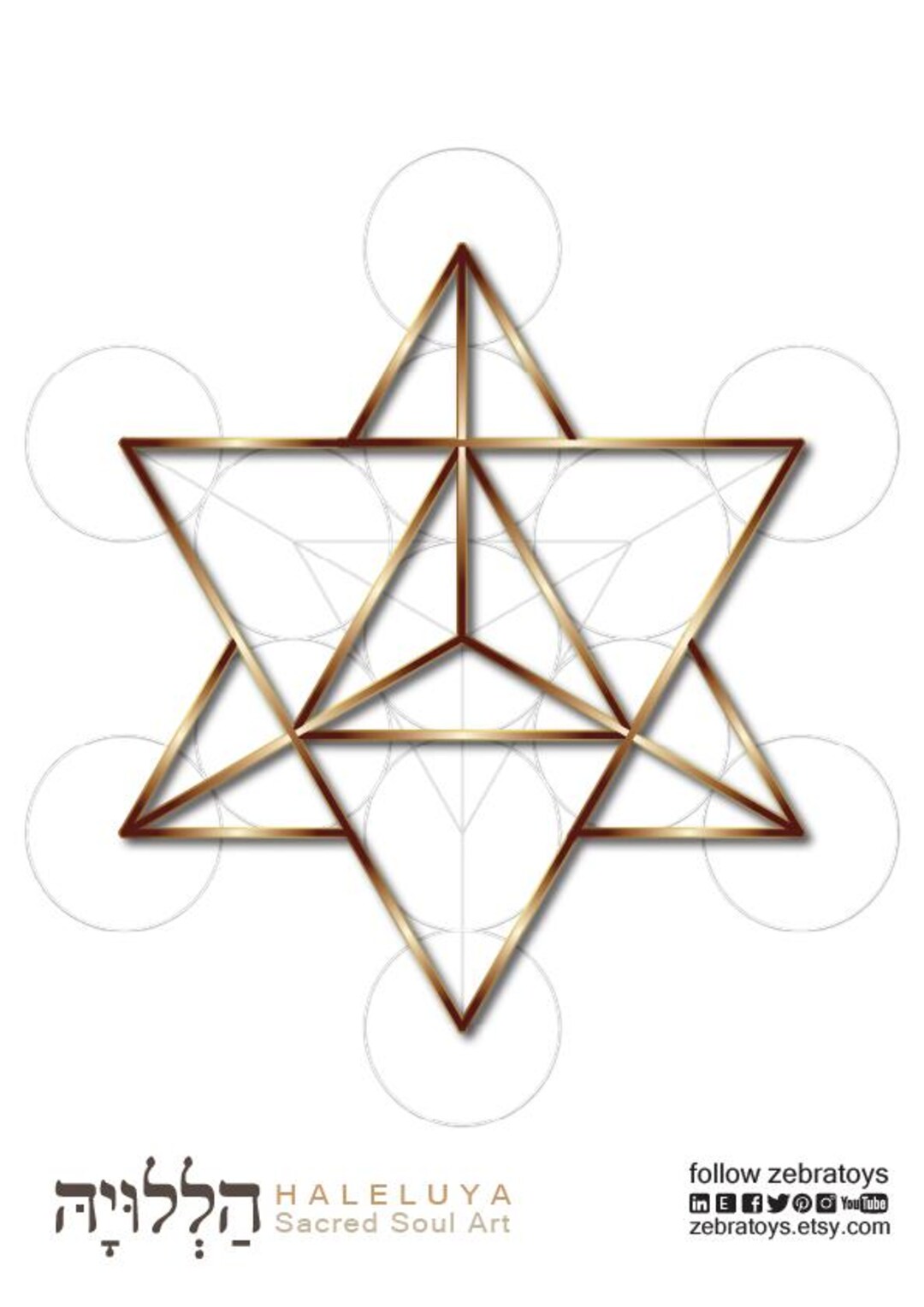 Merkaba מרכבה Merkavah-copper Wall Décor Art-star Tetrahedron-sacred ...
