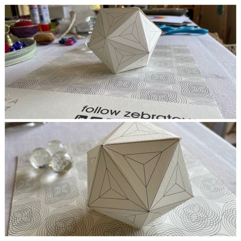 Icosahedron 3D Papercraft Template Pdf-platonic Solids-printable 3D ...