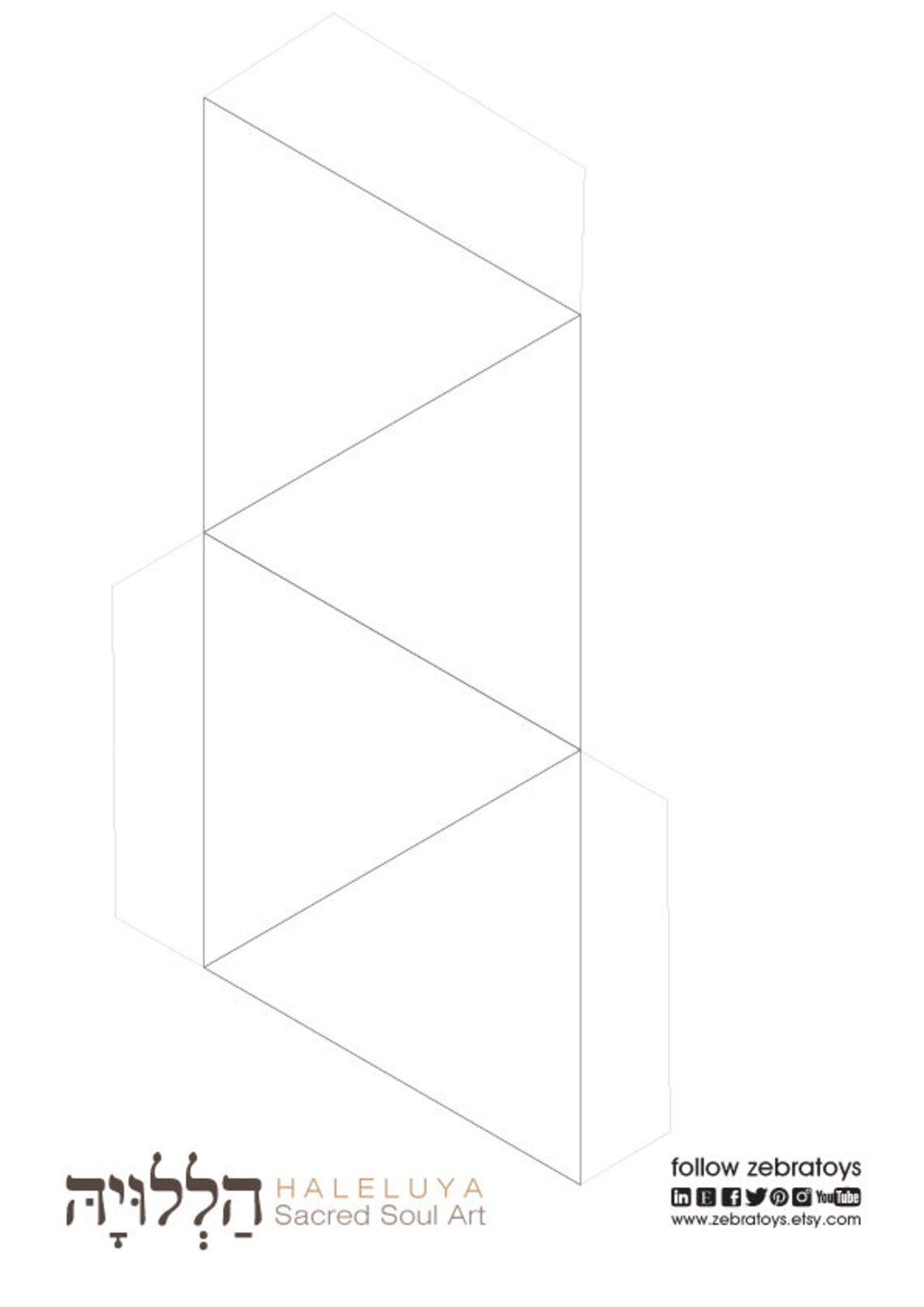 Tetrahedron 3D Papercraft Template Pdf-platonic Solids-blank Printable ...