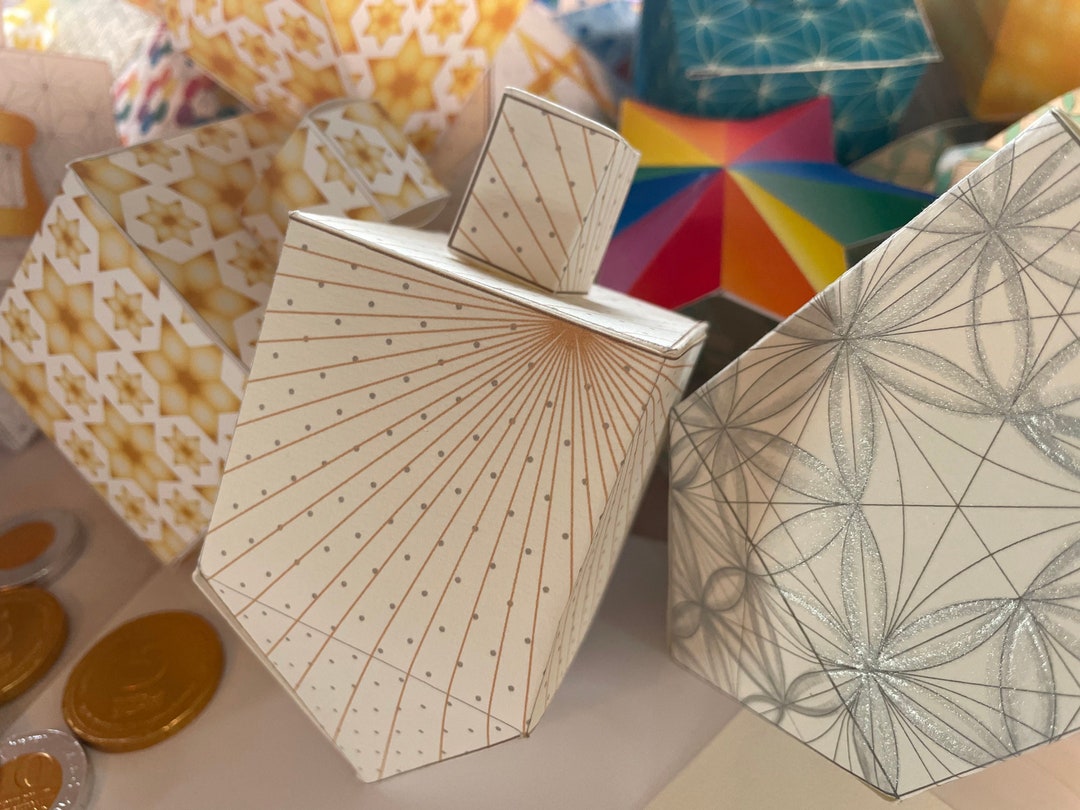 Blank Dreidel Hanukkah Paper Craft Gift Box Template-3d Model-holiday ...