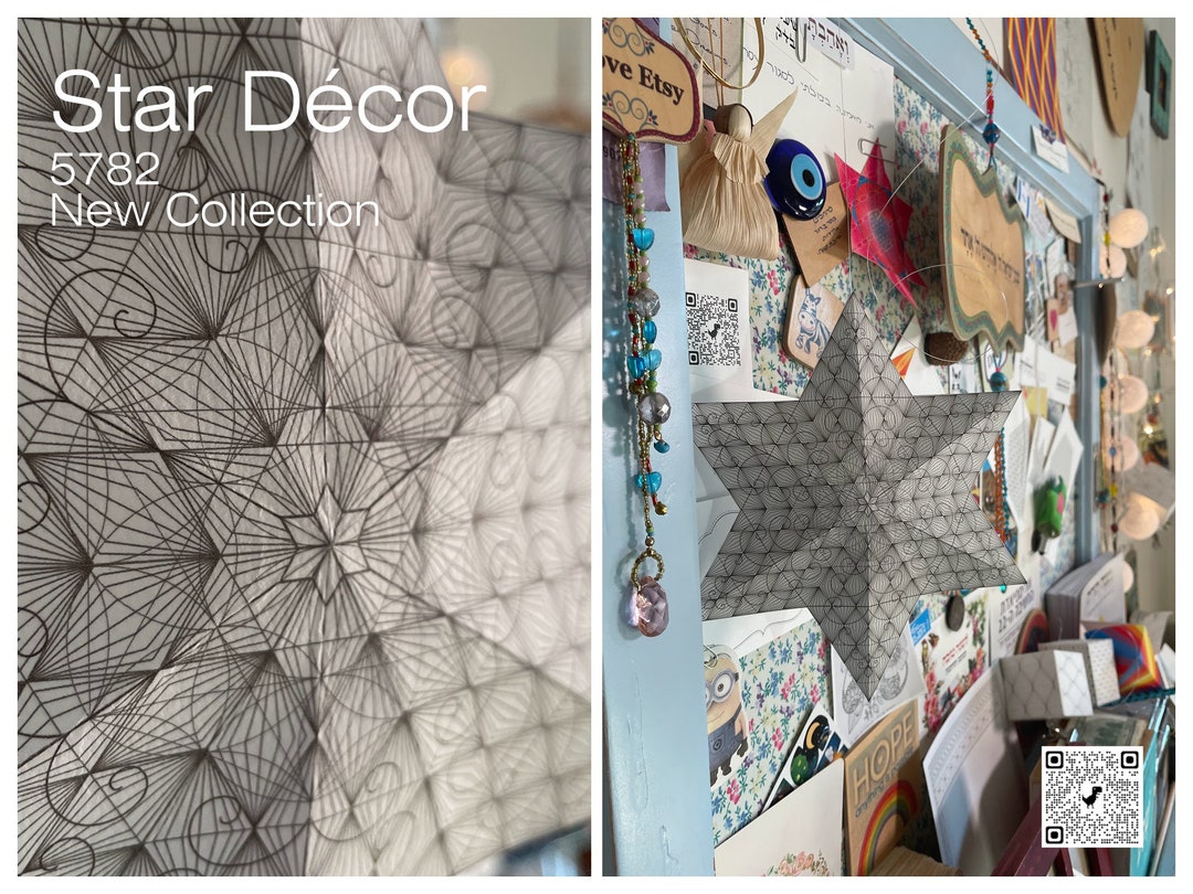 Star Décor-paper Template-3d David Star Decoration-craft Homemade ...