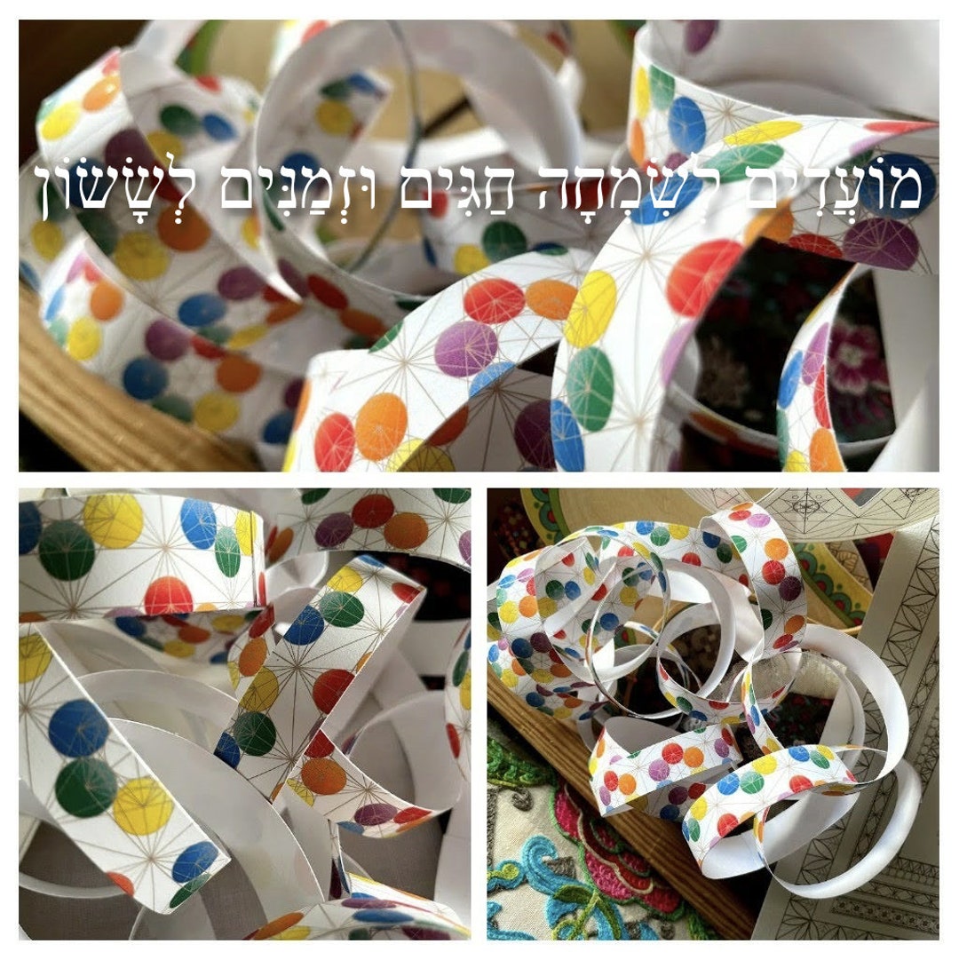 Sukkot Paper Chains Templates Set of 2-sukkah Decorations-rainbow ...
