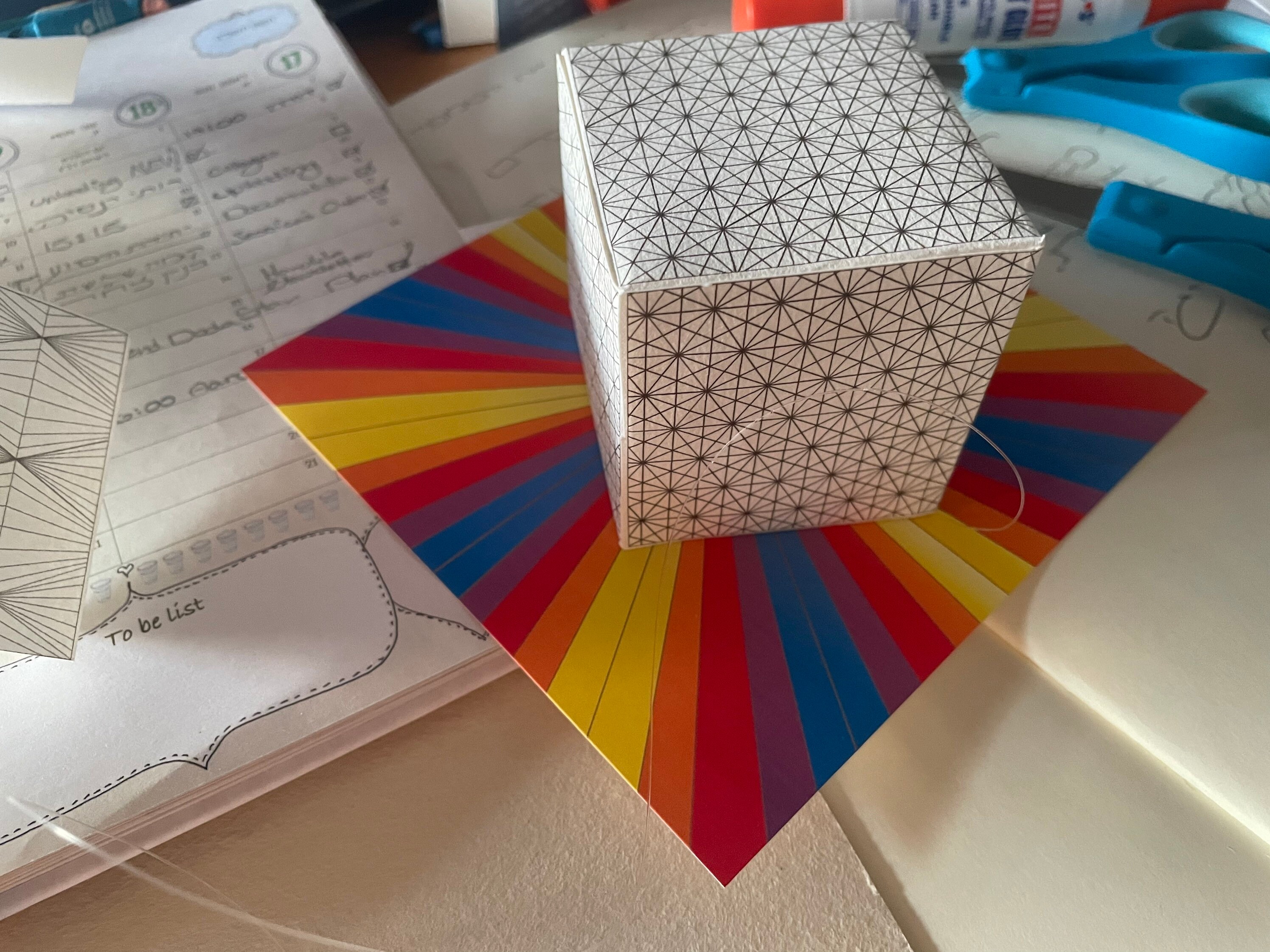 Paper Cube-geometric Ornament-craft 3d-template Pdf-holiday Decorations ...