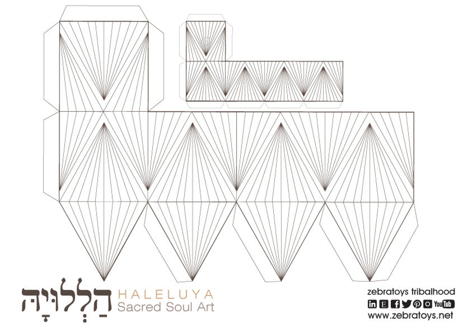 Dreidel Template-craft 3D Paper Model-geometric-hanukkah - Etsy