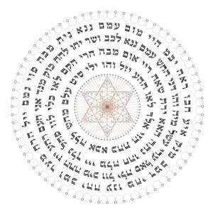 72 Names of God-mandala-divine Sacred Kabbalah-hebrew Torah Letters-judaism-jewish Art ...