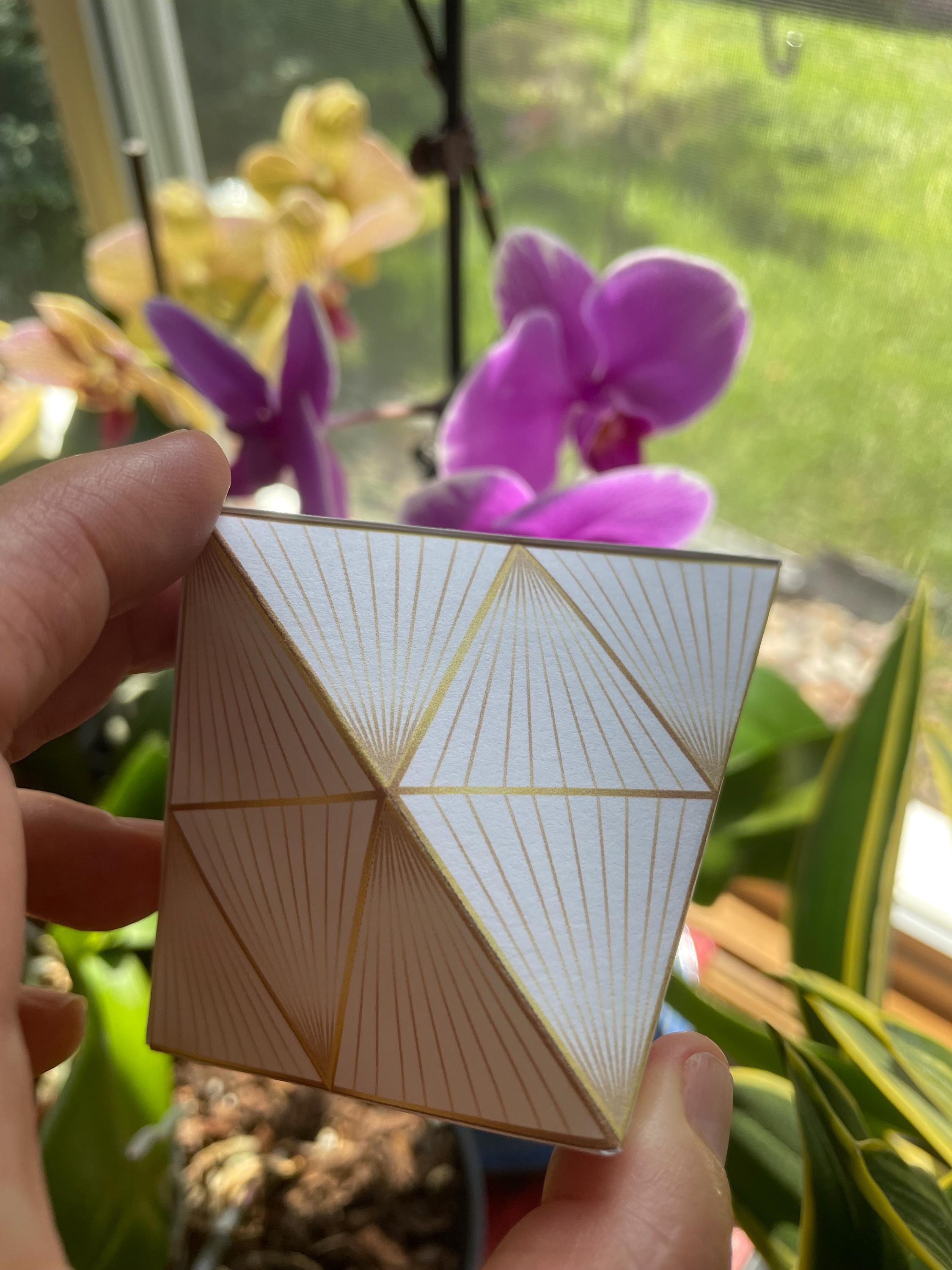 Gold Octahedron 3D Model Paper Craft Template-diy Home Décor Ideas ...