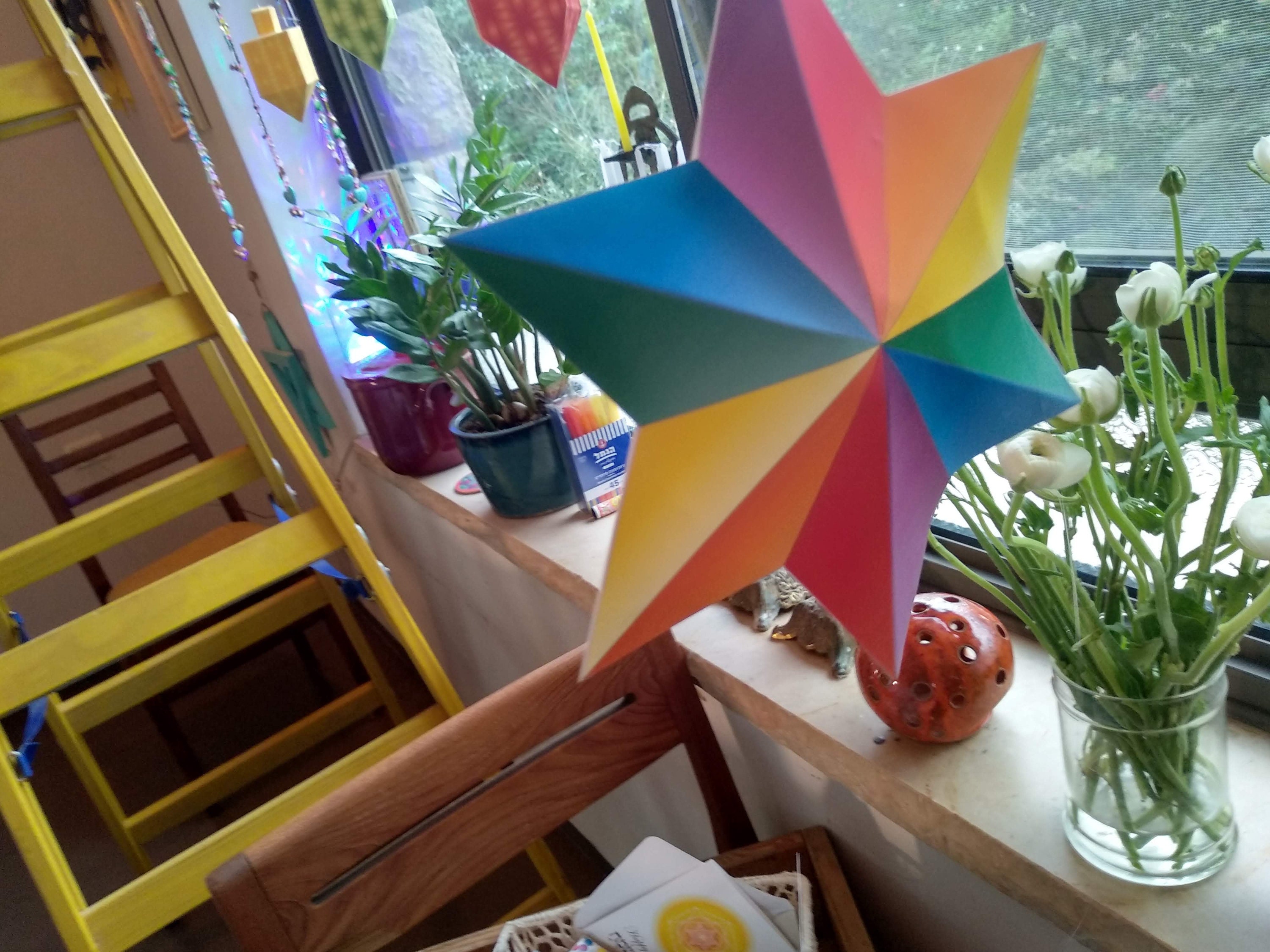 HALELUYA Hanukkah Crafts Party Star of David-printable Template-rainbow ...