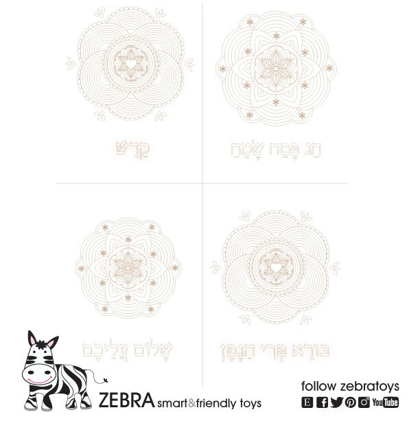 Passover Art-coloring Kit-5 Designs-seder Plate-greeting Cards - Etsy