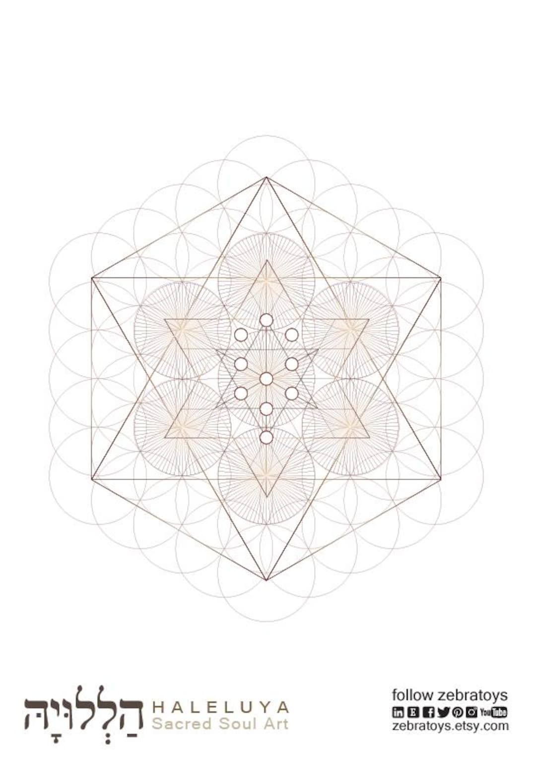 Kabbalah Ten Sefirot-wall Decor-jewish Art Print-tree of Life-sacred ...