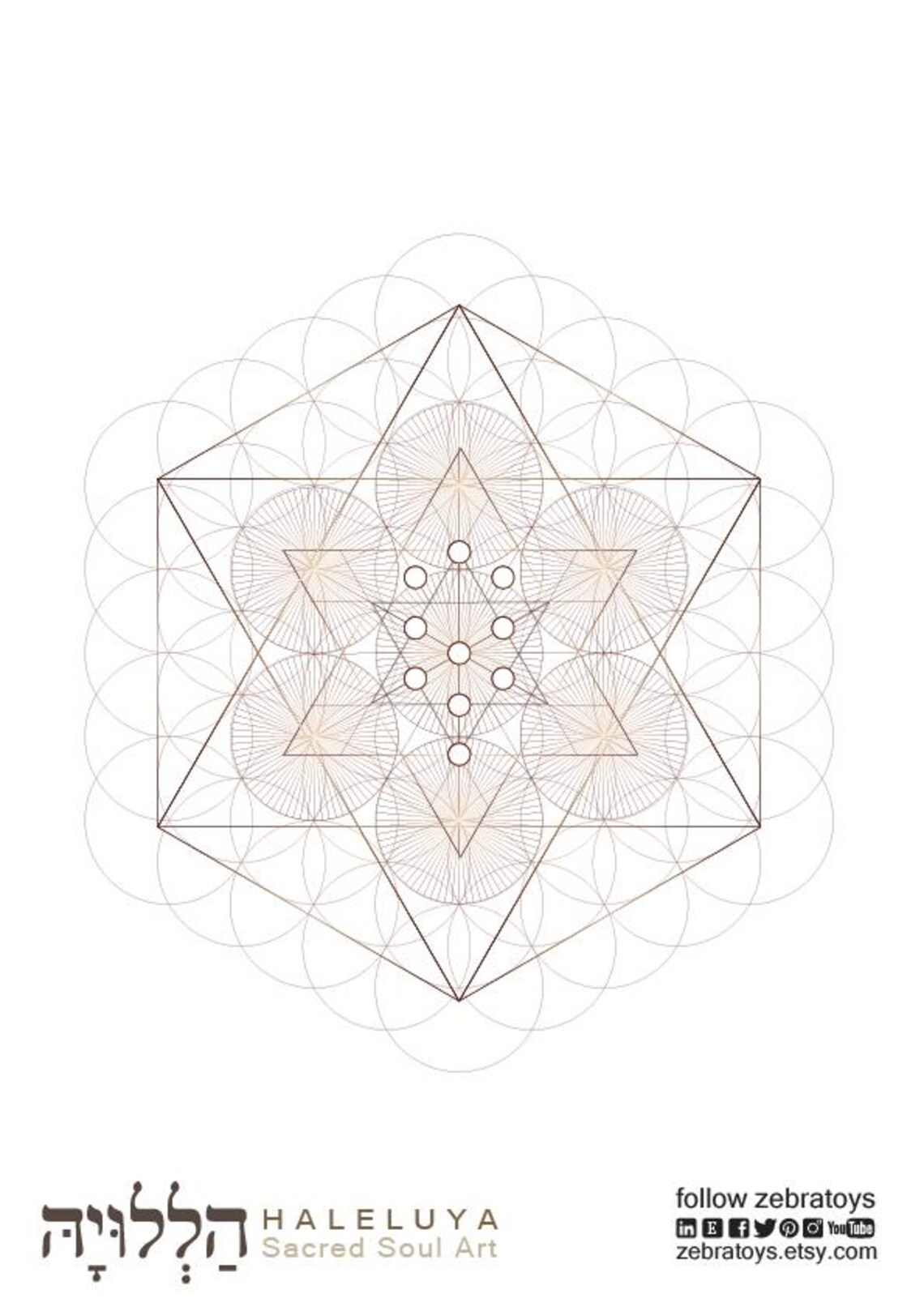 Kabbalah Ten Sefirot-wall Decor-jewish Art Print-tree of Life-sacred ...