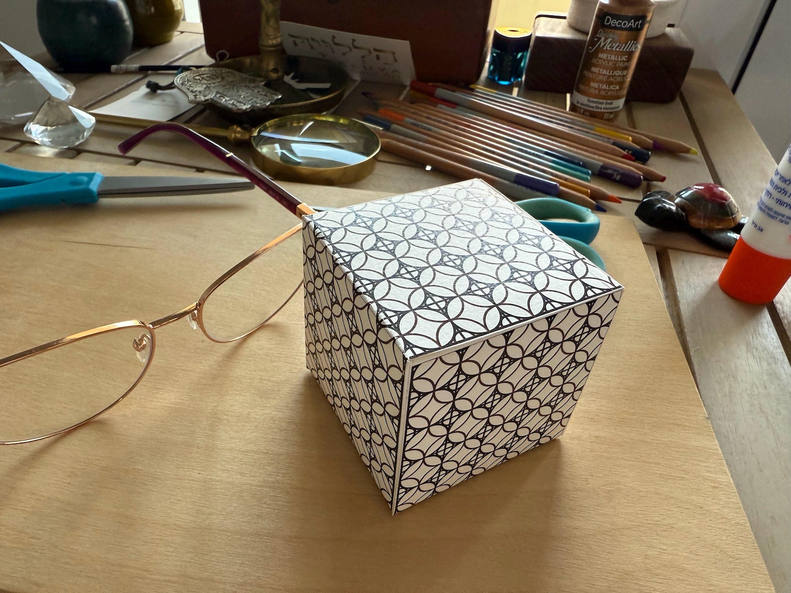 3D Cube-papercraft Hexahedron Printable Model-pdf Template-platonic ...