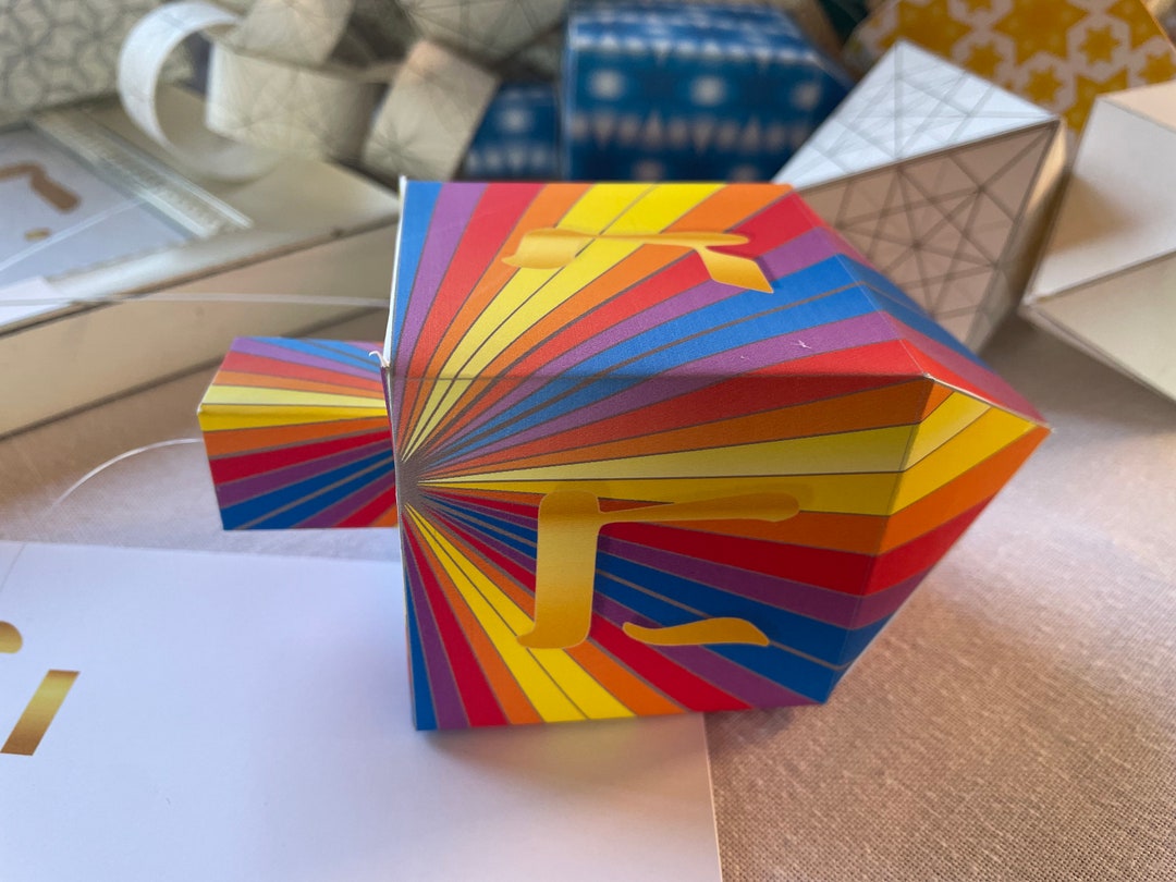 Hanukkah Dreidel Paper Craft Gift Box Template-3d Model-holiday Table ...