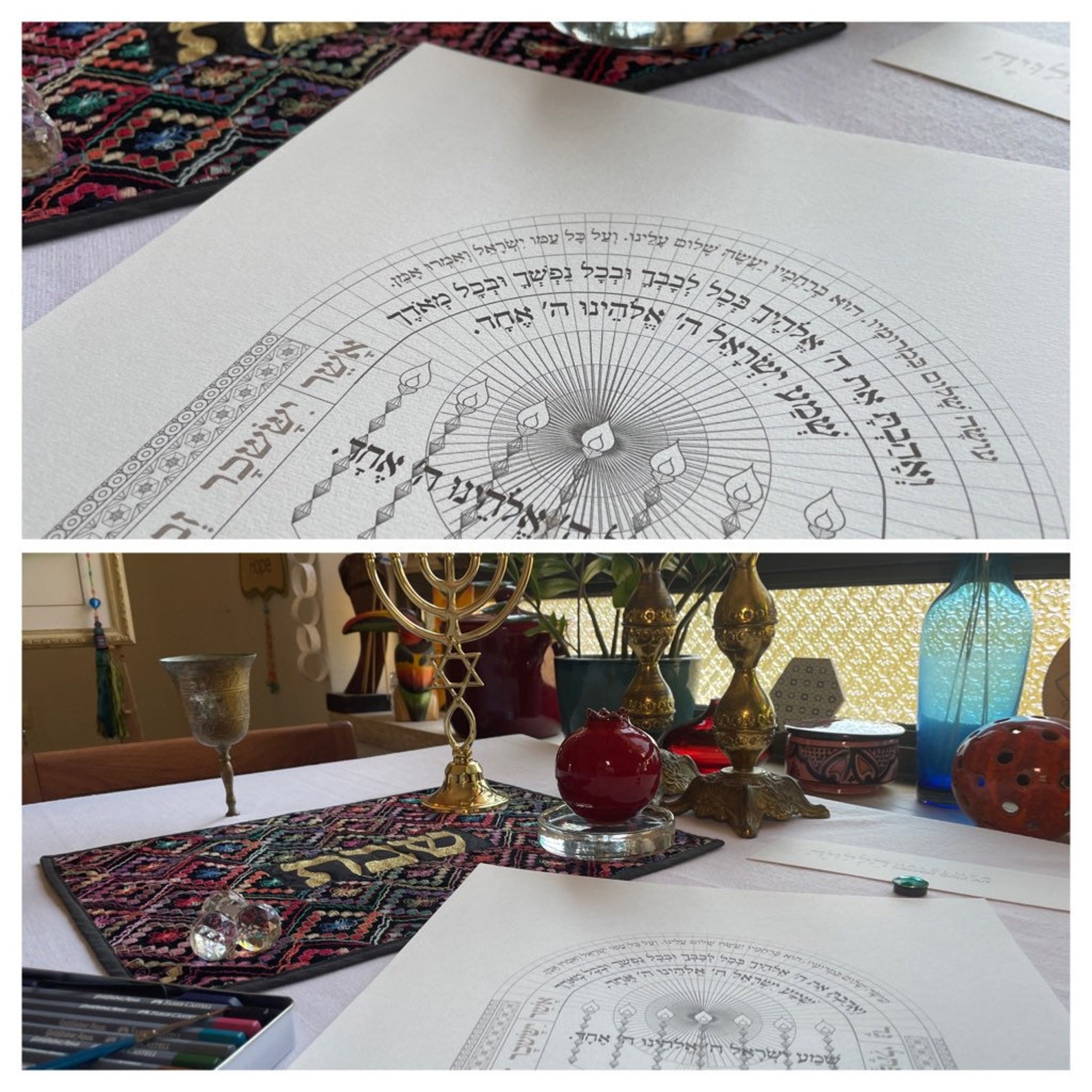 Shema Yisrael Prayer-poster to Print and Color-hebrew Faith Blessing ...