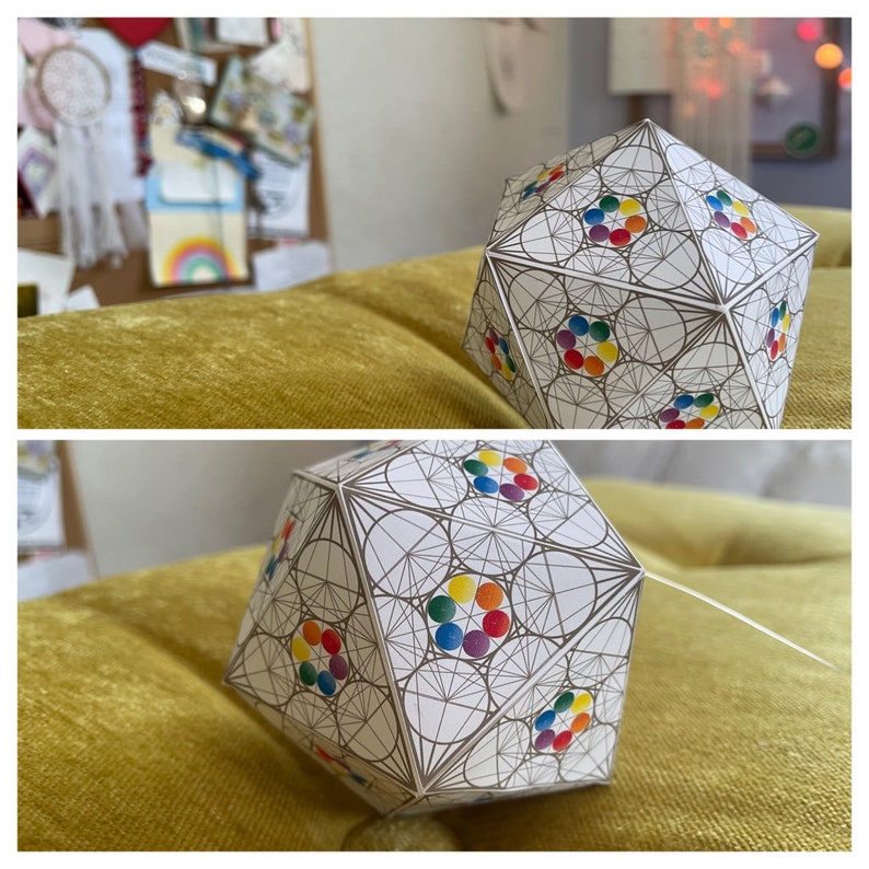 Icosahedron 3D Papercraft Template Pdf-platonic Solids-printable Model ...