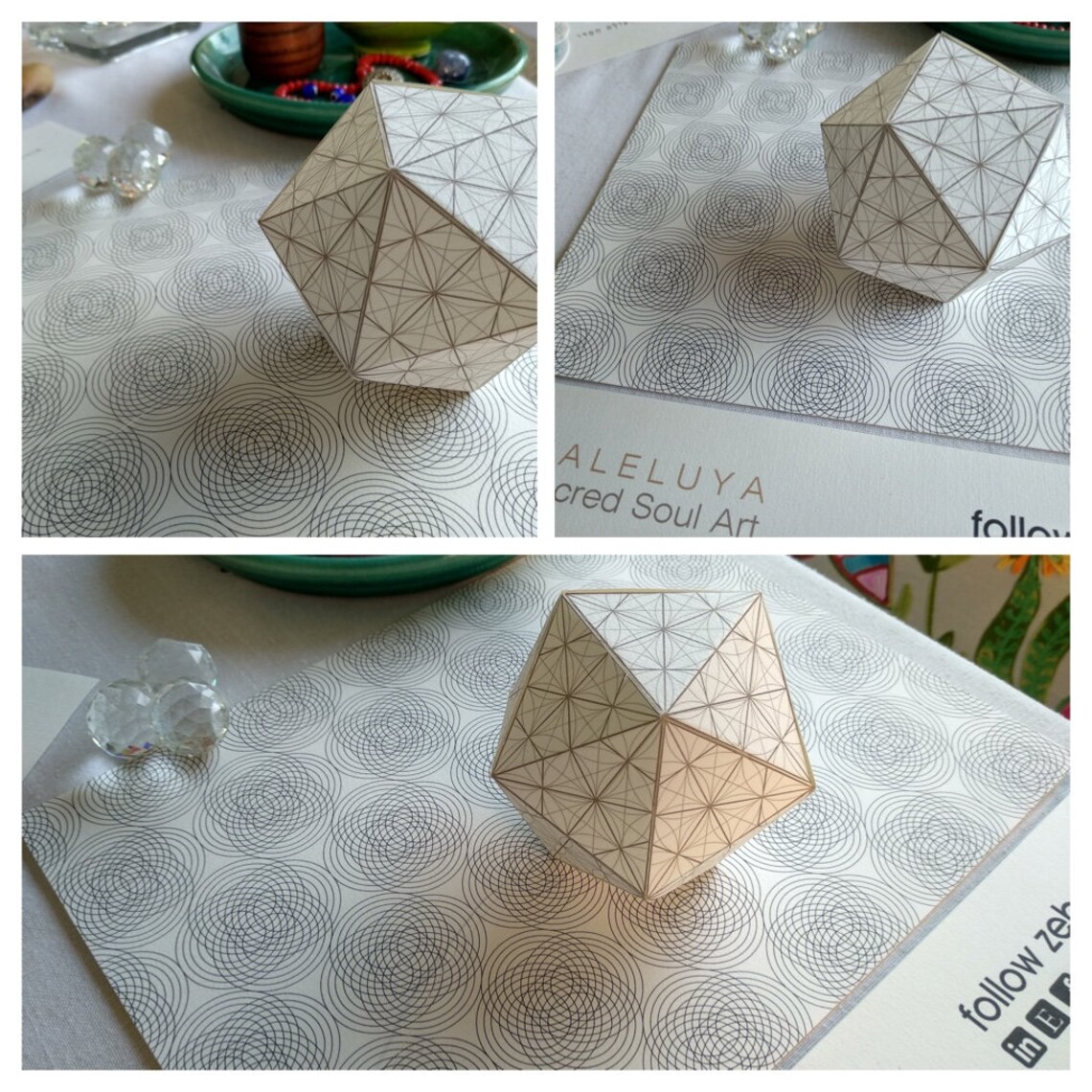 Icosahedron 3D Papercraft Template Pdf-platonic Solids-printable Model ...