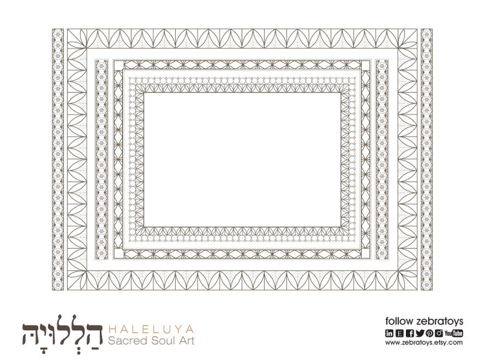 Large Rectangle Blank Frame-printable Design-2021 - Etsy