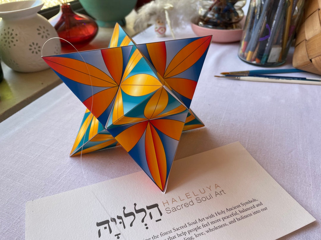 Merkaba 3D Papercraft Merkavah DIY Template-printable PDF Model Star of ...