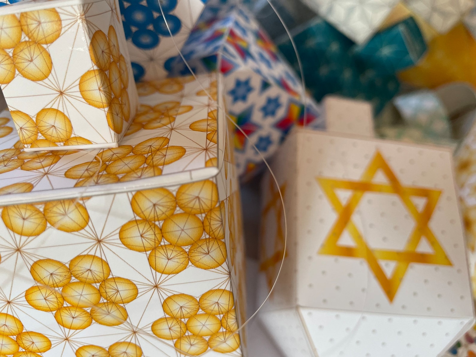 Dreidel Paper Craft Hanukkah Decorations-gold Metatron's - Etsy