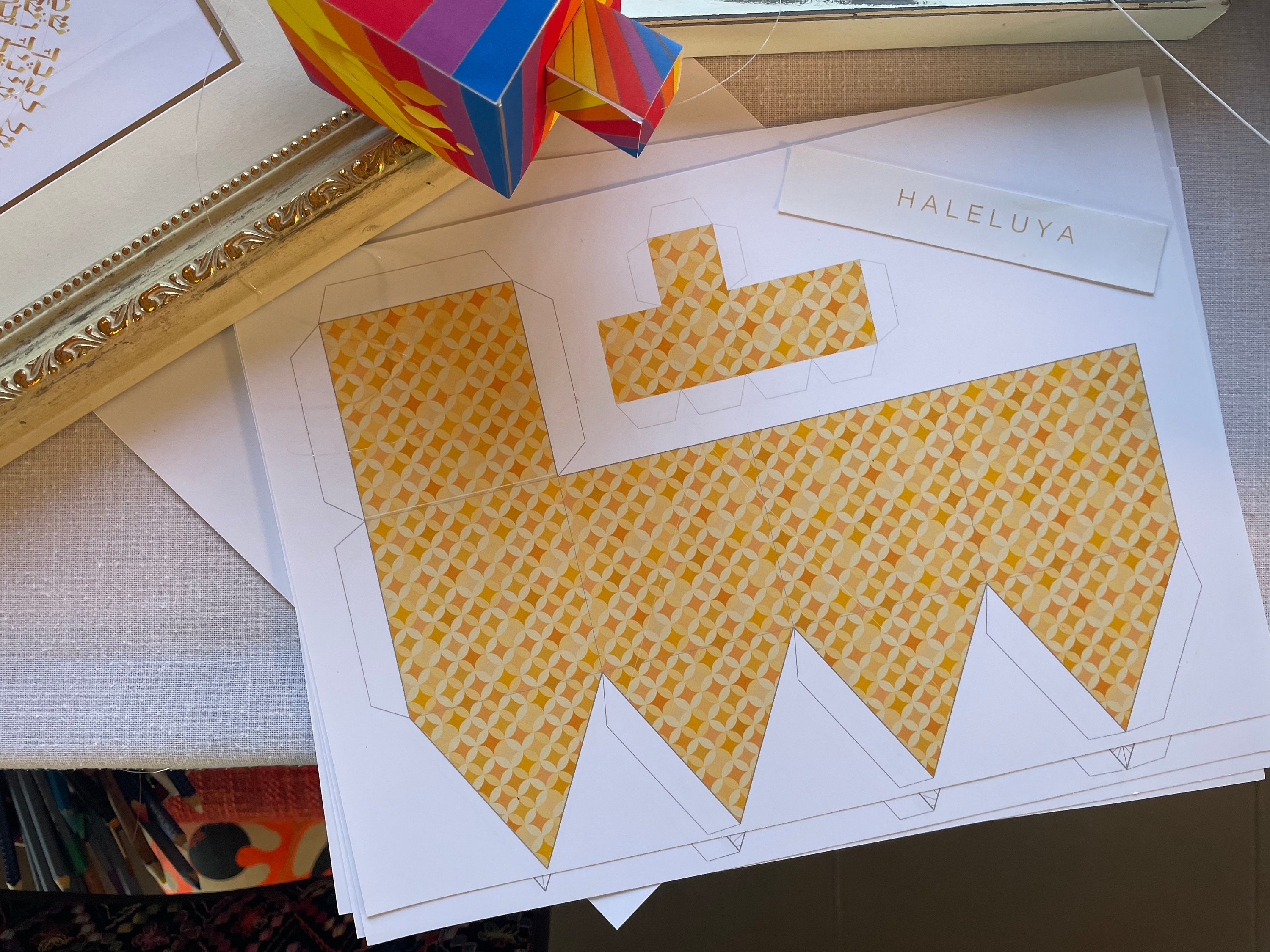 Dreidel Paper Template Craft Gift Box Hanukkah-3d Model-holiday Table ...