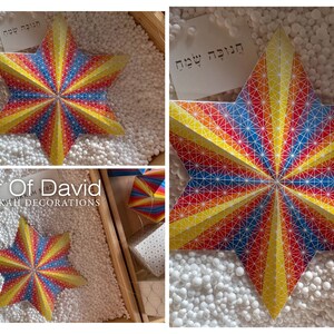 Paper Star of David-3d Crafts Homemade Decorations-rainbow DIY ...