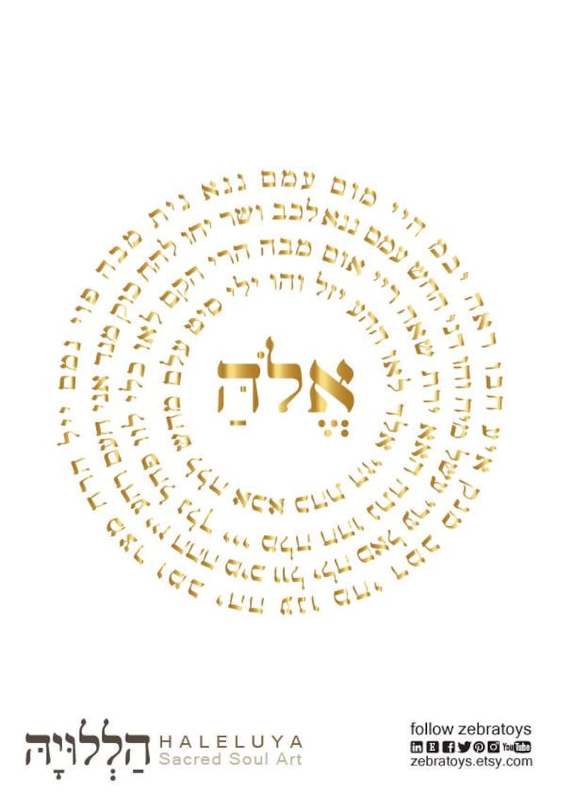 72 Names of God-kabbalah Wall Art-hebrew Torah Letters-jewish House ...