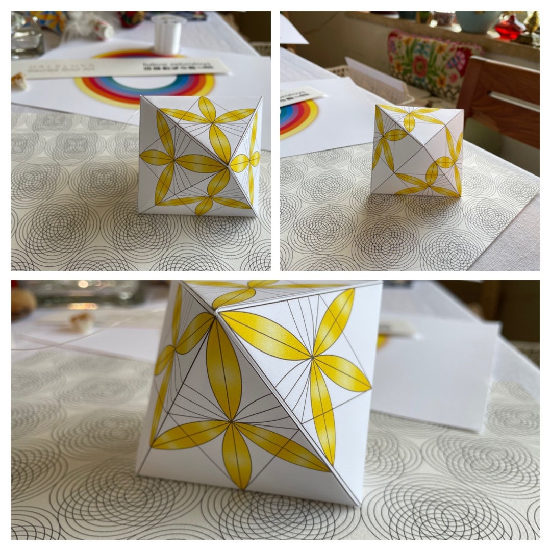 Octahedron 3D Papercraft Template Pdf-platonic Solids-blank Printable ...